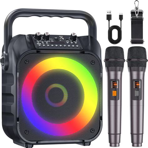 Karaoke Machine With 2 Wireless Microphones Portable 50