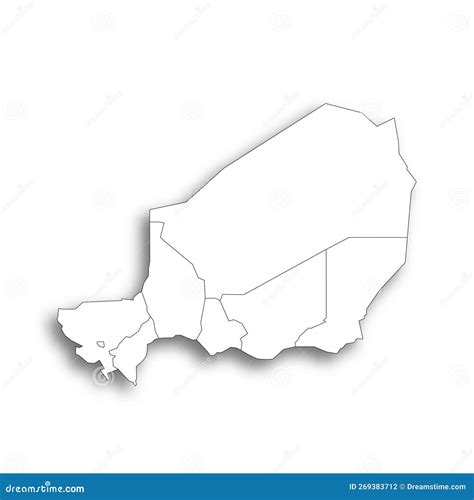 Niger Political Map Of Administrative Divisions Vector Illustration