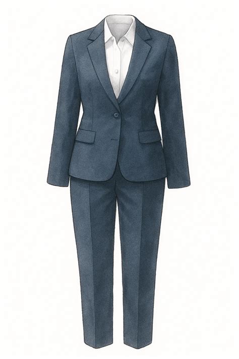 カジュアルシックなベージュパンツスーツ｜イラスト・フリー素材なら「シンテリ」
