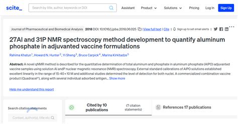 27al And 31p Nmr Spectroscopy Method Development To Quantify Aluminum