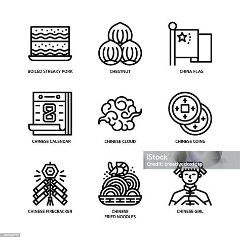 中國新年圖示設置向量圖形及更多中國圖片 中國 中國文化 中國新年 Istock