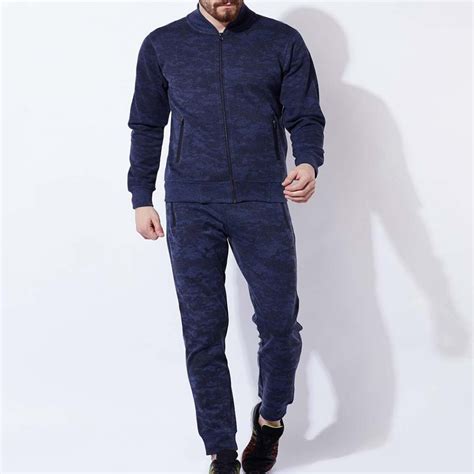 Wholesale Mens Sweat Suits Sets Joggers Camouflage Printed Fitness
