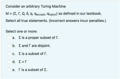 Solved Consider An Arbitrary Turing Machine M T Q 6