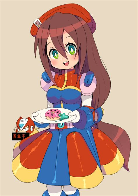 Safebooru 1girl Android Beret Blush Breasts Brown Hair Capcom