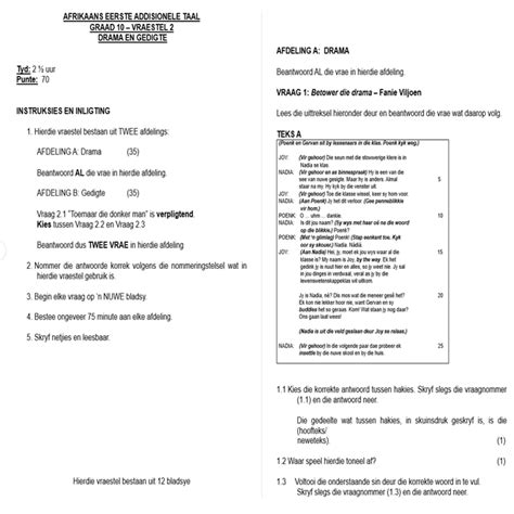 Grade 10 Afrikaans Eat November Paper 2 And Memo 2023 3 Classroom101