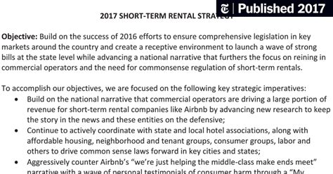 The Hotel Industrys Plans To Combat Airbnb The New York Times