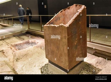 Hollow Rectangular Shape Part Of The Concrete Ruins Or Remnants Of The World Trade Center Stock