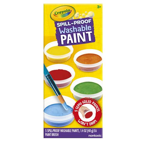 Crayola Washable Color Paint Set With Assorted Colors And 1 Brush