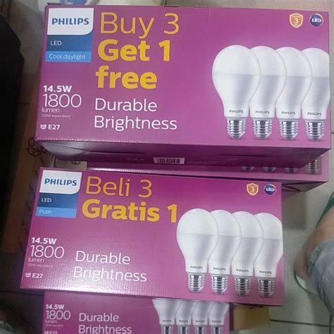 145w Led Philip Lamp Buy3 Get1 Isi4 Shopee Malaysia