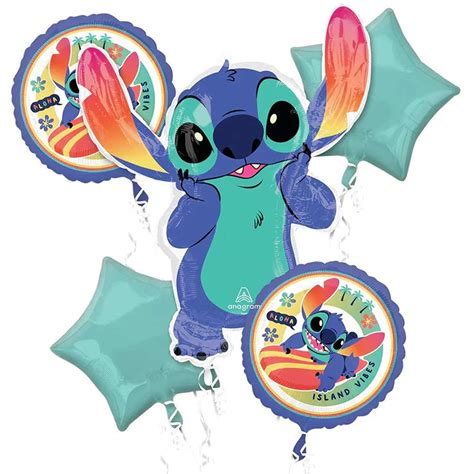 Shop Disney Lilo And Stitch Foil Balloon Bouquet 5pcs Party Centre Uae