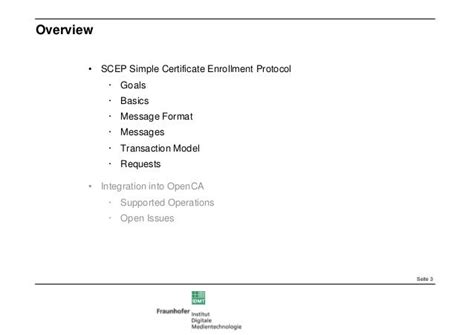 Scep Simple Certificate Enrollment Protocol 1 Openca Workshop 20
