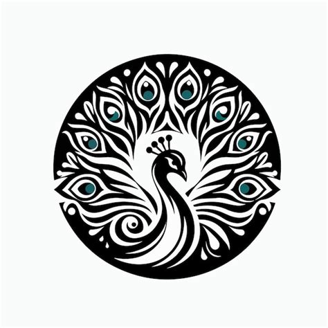 Peacock Logo Illustration Premium Ai Generated Vector