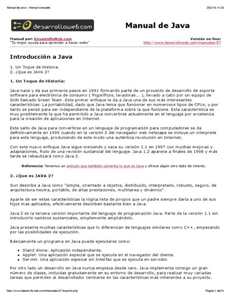 manual completo java pdf java lenguaje de programación objeto