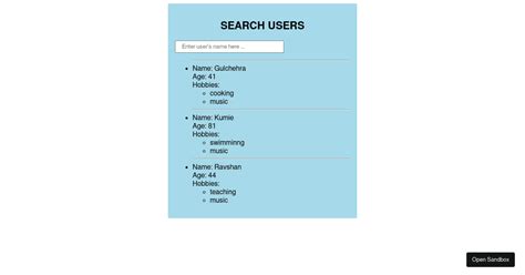 SEARCH USERS APP Codesandbox