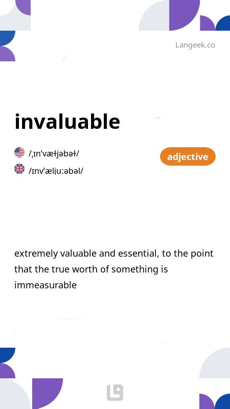 Definition And Meaning Of Invaluable Picture Dictionary