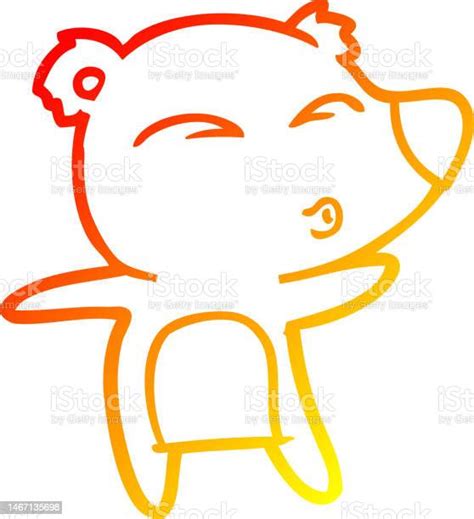 만화 휘파람 곰의 따뜻한 그라데이션 선 그리기 곰에 대한 스톡 벡터 아트 및 기타 이미지 곰 귀여운 그라데이션 Istock