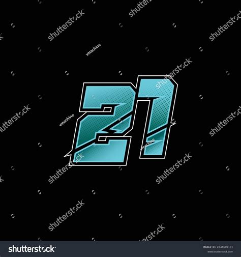 Number Vector Sports Racing Number 21 Stock Vector Royalty Free