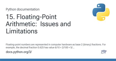 15 Floating Point Arithmetic Issues And Limitations — Python 3137