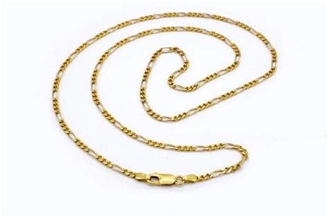 18ct Yellow Gold Figaro Chain Necklace Marked 750 Approx Necklace
