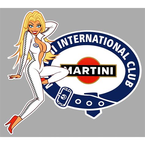 Martini Pin Up Right Laminated Decal Cafe Racer