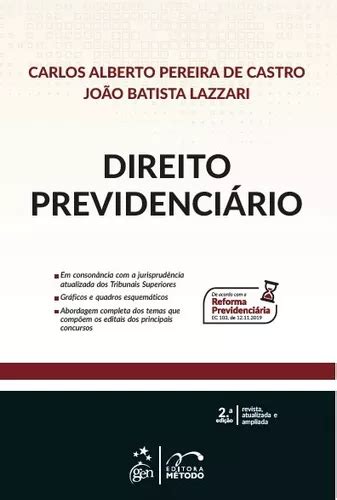 Direito Previdenciário De Lazzari João Batista Editorial Método