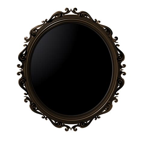 Black Mirror Dark Mirror Illustration Of An Oval Gold Frame On A