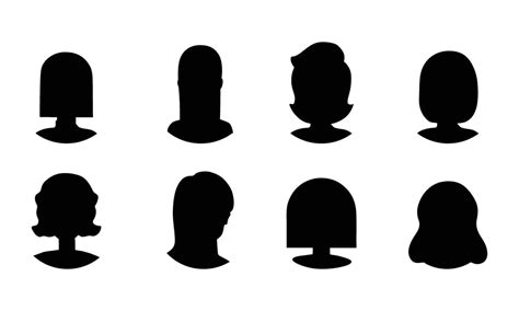 Mujer Silueta Cara Avatar Icono Ilustración Conjunto 25401271 Vector En