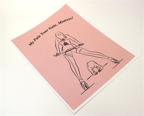 Femdom Art Print Modern Poster Mistress Slave Line Drawing Etsy