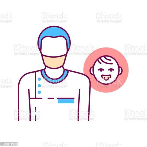 소아 외과 의사 색상 라인 아이콘입니다 어린이를위한 의사 의료 서비스 및 치료 어린이 웹 페이지 모바일 앱 프로모션에 대한