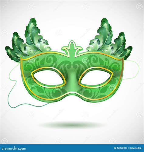 Carnival Mask With Feathers Vector Illustrations Stock Vector