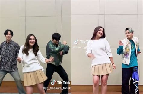 Seru Ini Momen Ayu Ting Ting Challenge TikTok Bareng Member TREASURE CewekBanget