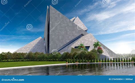 Futuristic Triangular 3d Architecture Royalty Free Cartoon