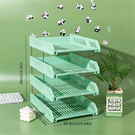 4 Tier Desktop Document Tray A4 Paper Storage Organizer Multi Layer