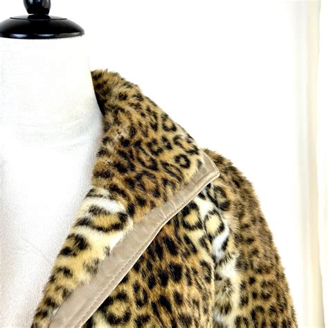 Vtg 70s Cheetah Faux Fur Coat By London Leathers Leopard Print Jacket