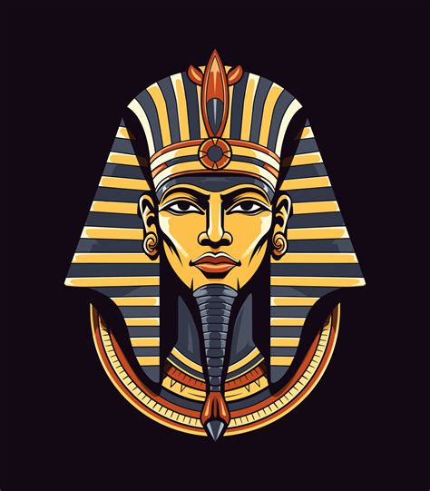 A Majestic Egyptian Golden Pharaoh Vector Clip Art Illustration