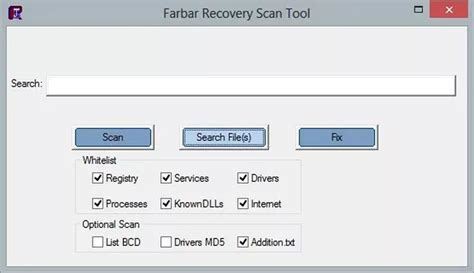 Farbar Recovery Scan Tool открива и премахва зловреден софтуер