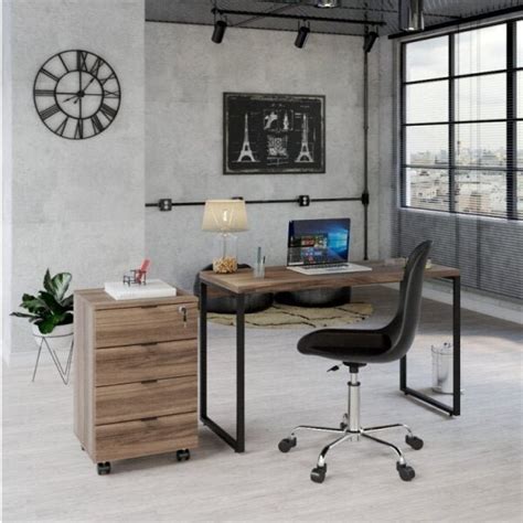 Conjunto Home Office 2 Peças 1 Escrivaninha e 1 Gaveteiro 4 Gavetas