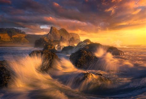 Download Ocean Wave Nature Coastline Ocean Waves Hd Wallpaper By Marc