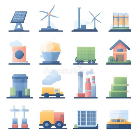 Sustainable Energy Sources Icons Solar Wind And Biofuel Power