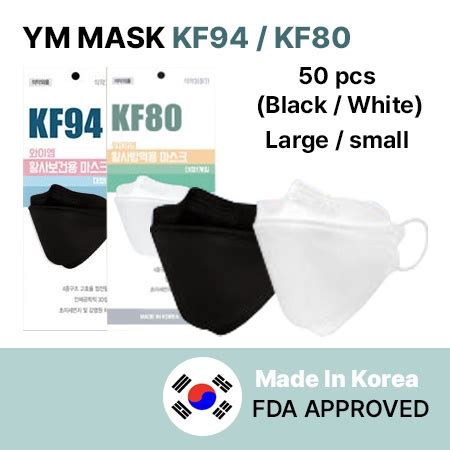 Pcs KF KF Korean Face Mask D Structure Large Small Size Black White Shopee Singapore