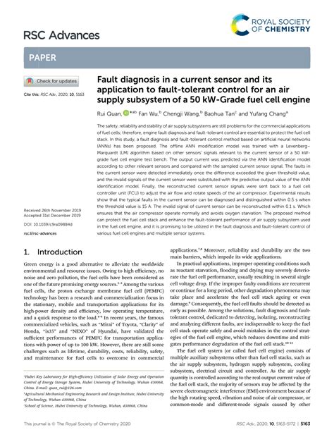 Pdf Fault Diagnosis In A Current Sensor And Its Application To Fault Tolerant Control For An