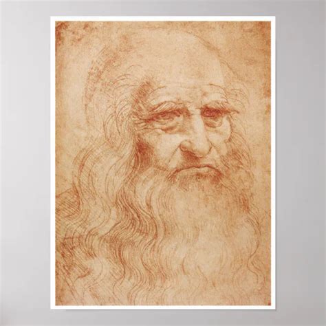 Self Portrait Red Chalk Leonardo Da Vinci 1519 Poster Zazzle