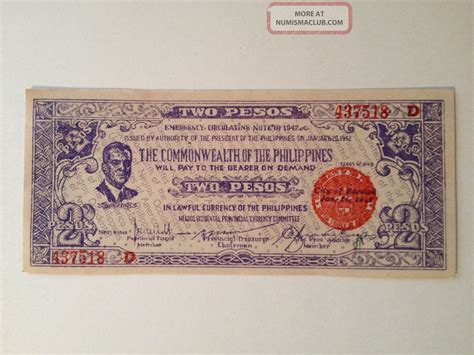 Ww Philippines Emergency Issue Pesos Banknote Guerilla Money Currency R