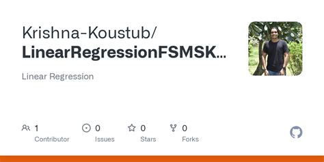 GitHub Krishna Koustub LinearRegressionFSMSKILLS Linear Regression