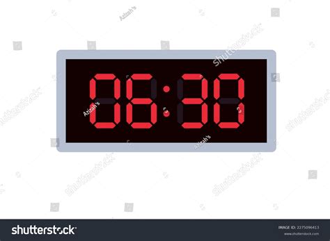 Vector Flat Illustration Digital Clock Displaying Stock Vector Royalty Free 2275096413