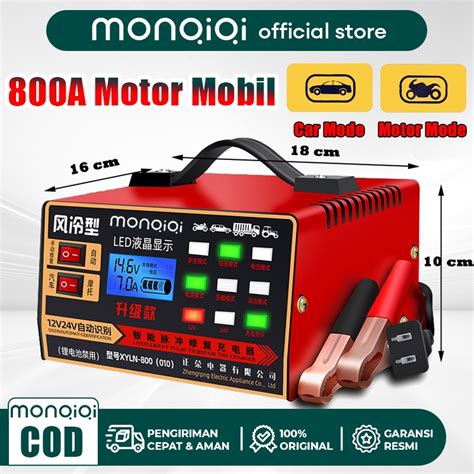 Jual Monqiqi Charger Aki Portable V V A Motor Mobil Smart Battery Charger Aki Motor Dan