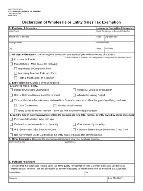 Colorado Dr 5002 Form Complete With Ease Airslate Signnow