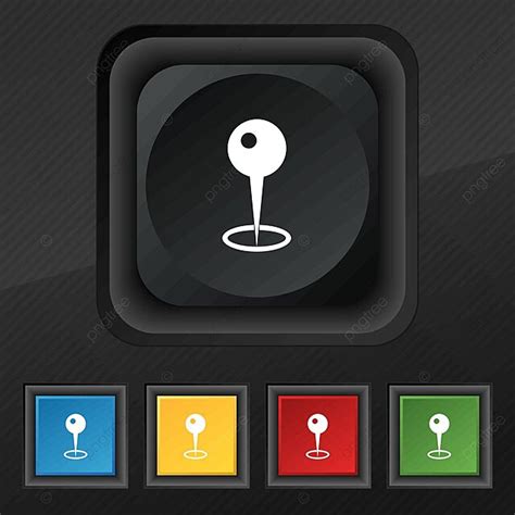 Colorful Map Pointer Buttons On Black Texture Map Street Illustration Vector Map Street