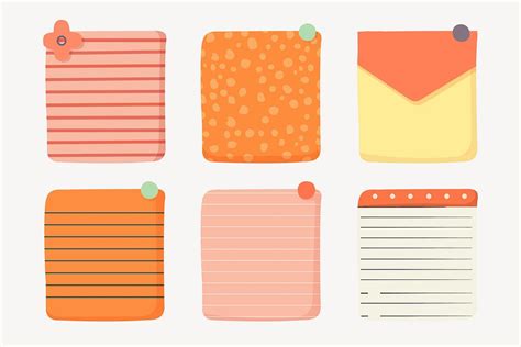 Cute Paper Notes Illustration Vector Free Vector Rawpixel