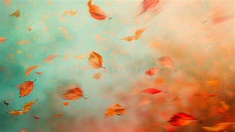 Autumn Leaves In The Wind Generative Ai Stock Image Image Of